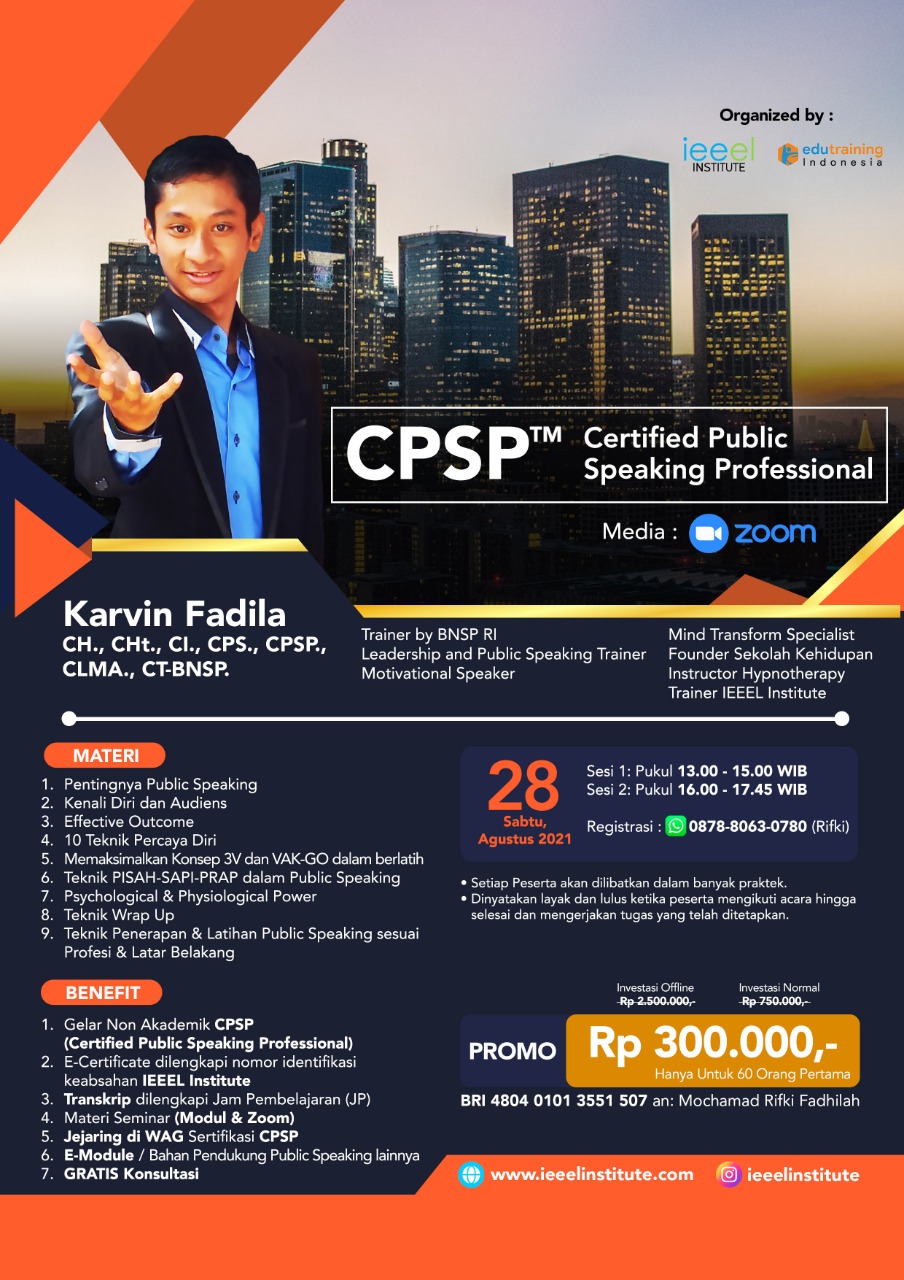 Certified Public Speaking Professional (CPSP™) - Edutraining Kreasi ...